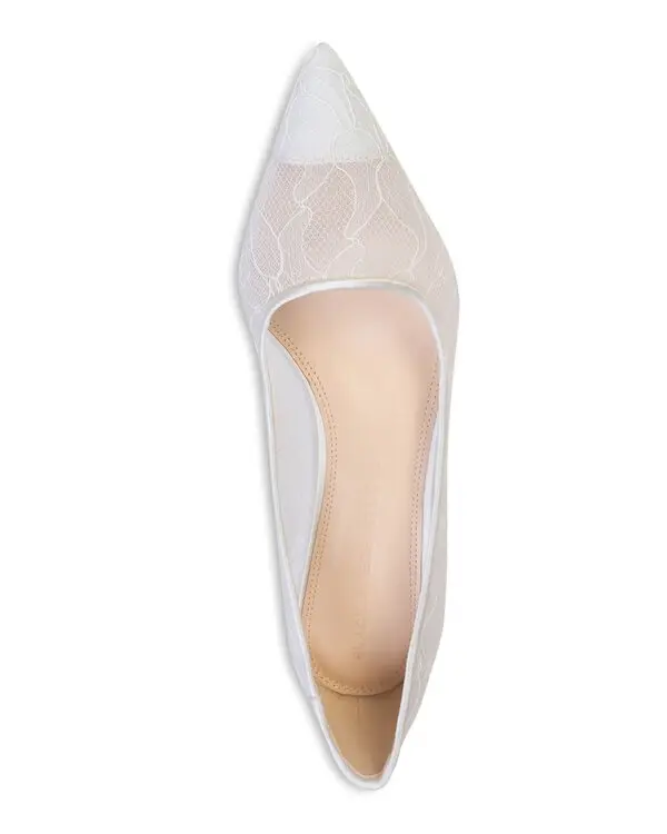 BLACK SUEDE STUDIO Pointed Classic Pumps - Ivory Lace