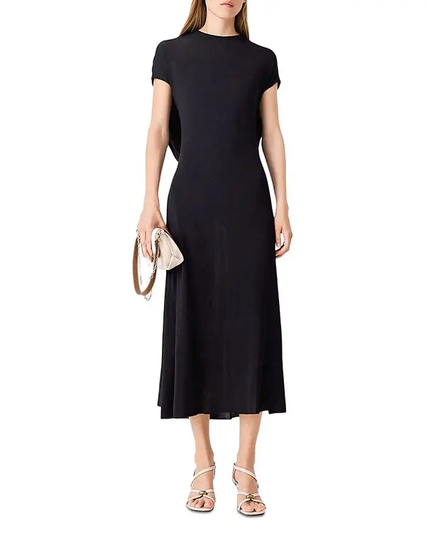 Maje Cowl Back Midi Dress