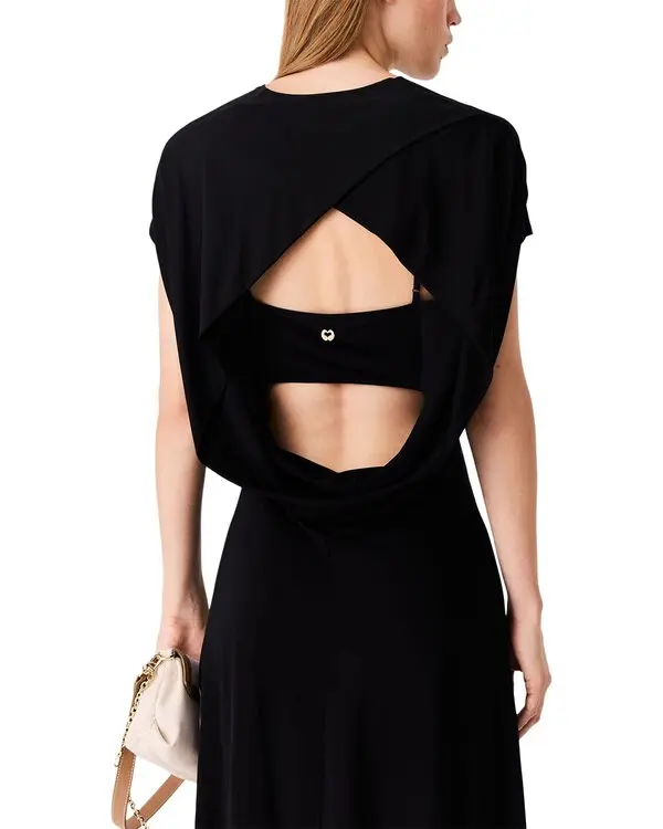 Maje Cowl Back Midi Dress