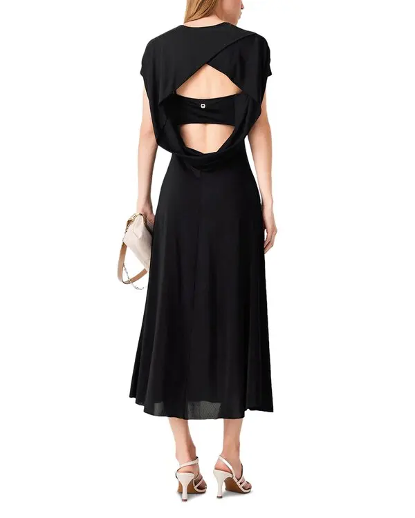 Maje Cowl Back Midi Dress