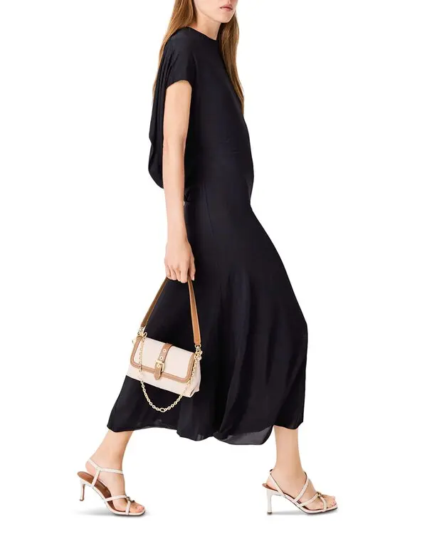 Maje Cowl Back Midi Dress