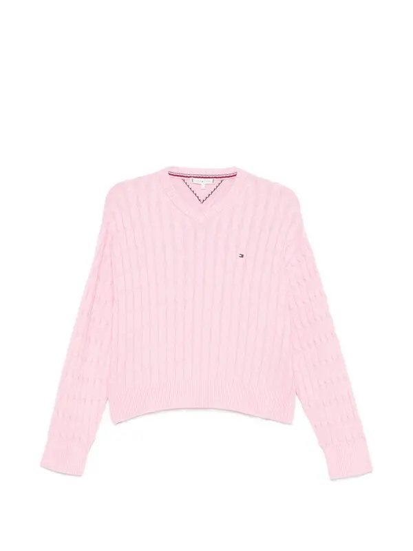 Tommy Hilfiger Light Cable Knit V-neck Sweater
