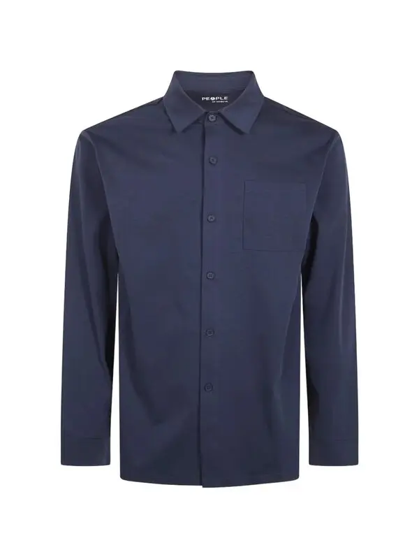 PEOPLE OF SHIBUYA Classic Cotton Shirt For - Navy