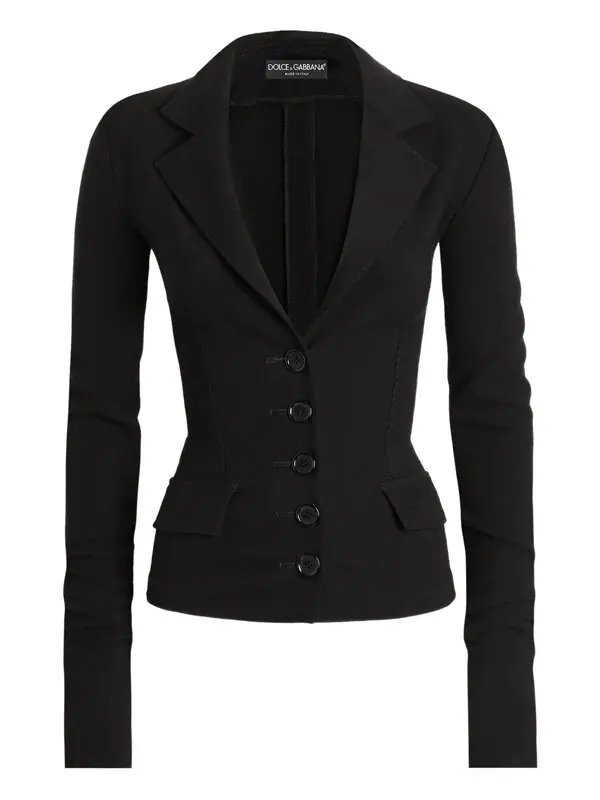 Dolce & Gabbana Narrow Fit Stretch Wool Jacket - Nero