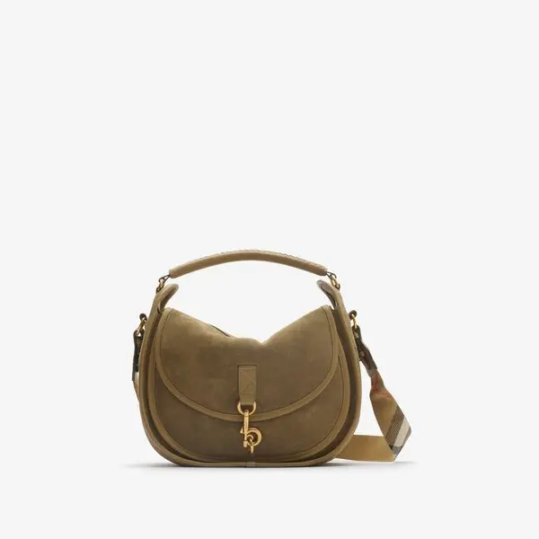 Burberry Suede Clip Messenger Crossbody Bag