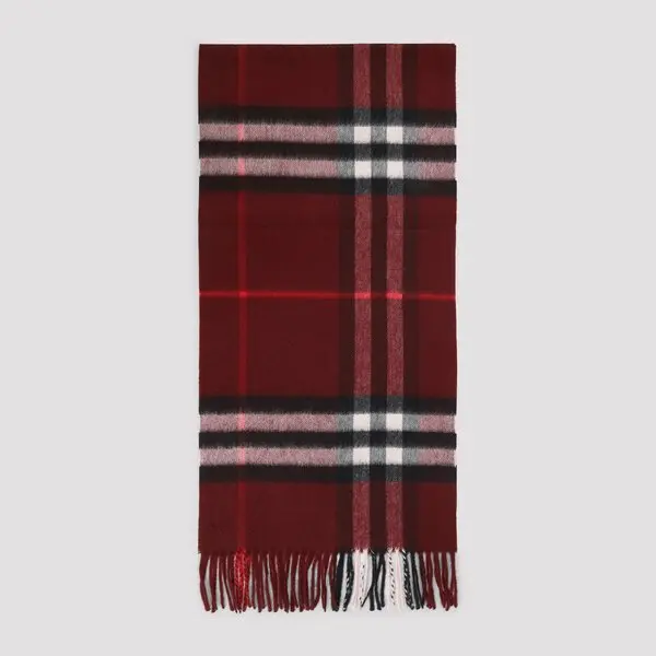 Burberry Cashmere Giant Check Scarf 168cm X 30cm - Red