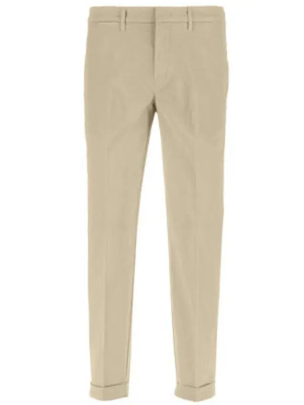 FAY Lightweight Cotton-elastane Trousers - Beige