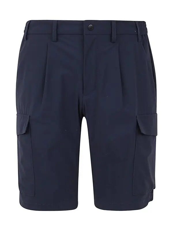 PEOPLE OF SHIBUYA Cargo Shorts With Button And Zip Fastening - Navy