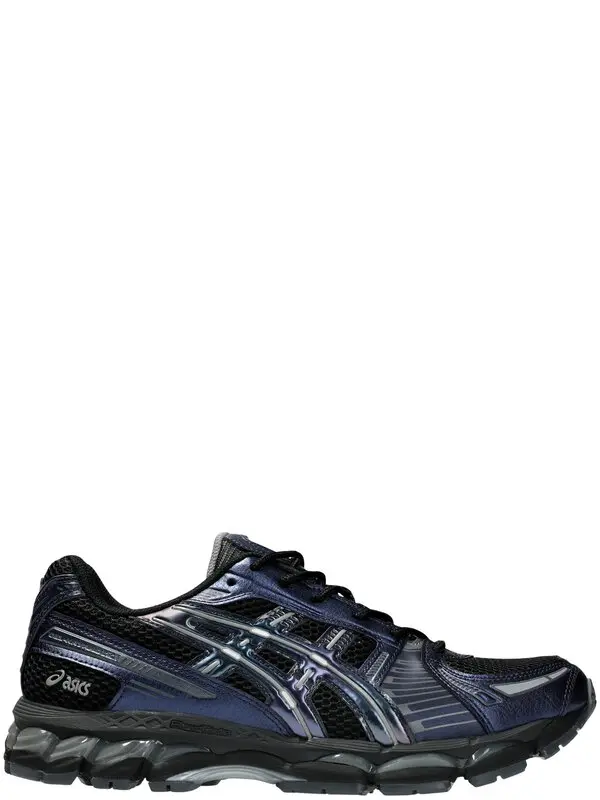 Asics Synthetic Leather Lace Up Athletic Sneakers - Black