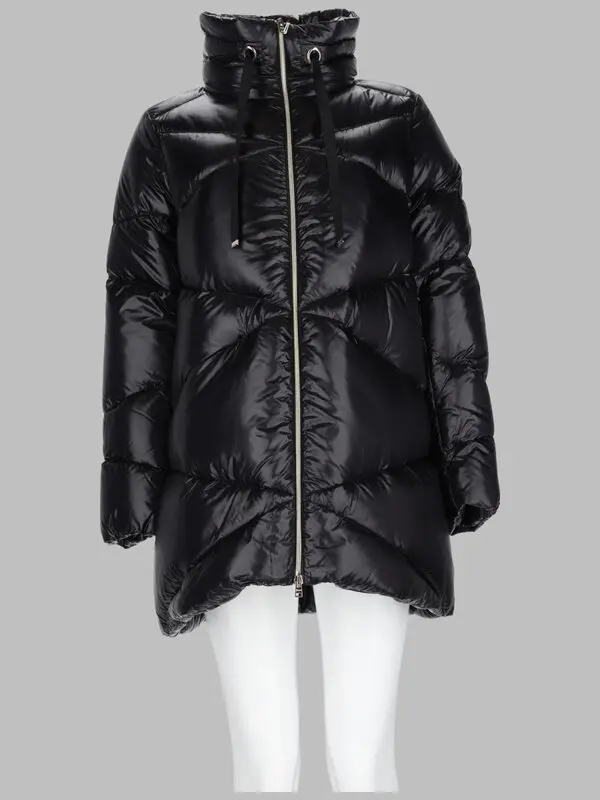 Herno Polyamide Puffer Trench Coat With Fur Trim - Black
