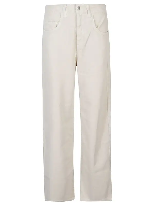 ICON DENIM LOS ANGELES Wide Leg High-waisted Denim Pants - Beige