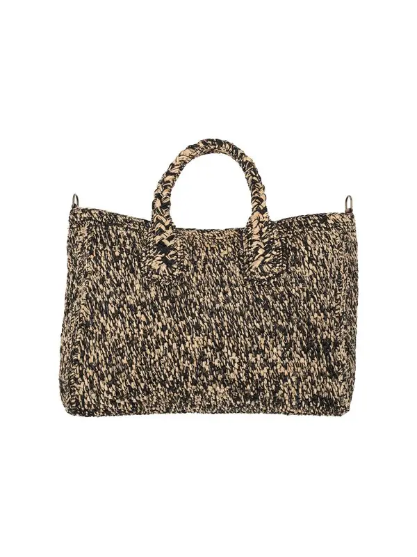 IBELIV Woven Tote Bag With Braided Top Handles - Multicolor
