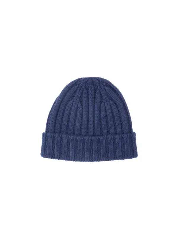 Aspesi Ribbed Knit Beanie - Blue