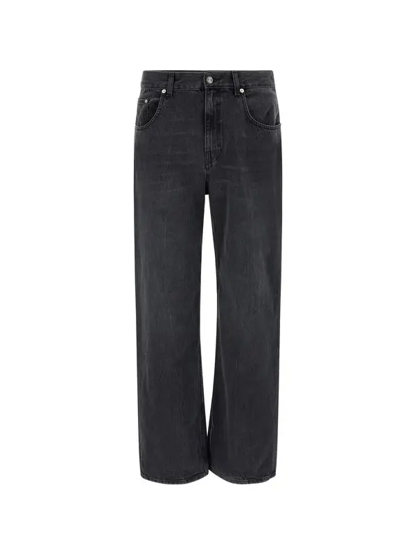 Séfr Relaxed Fit Worn Wash Jeans - Grey