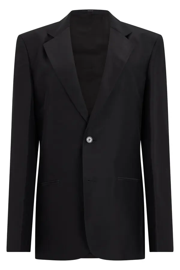 Gucci Classic Single-breasted Silk Blazer For - Black