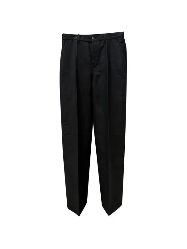Rick Owens Ramie And Cotton Tailored Trousers - Nero
