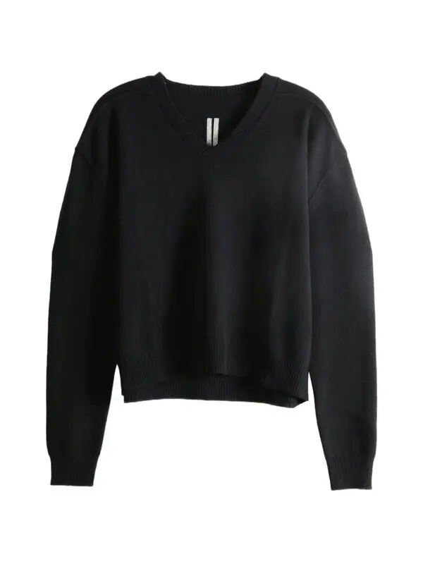 Rick Owens Cashmere V-neck Long Sleeve Sweater - Nero