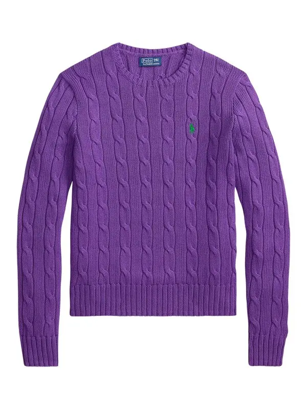 Ralph Lauren Cable Knit Crew Neck Sweater - Violet