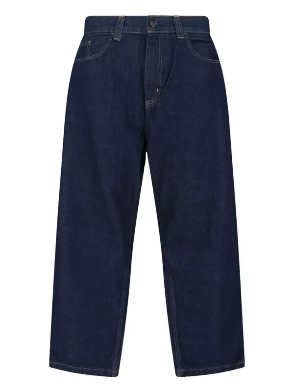 Carhartt Work In Progress Loose-fit Cotton Trousers With Logo Patch