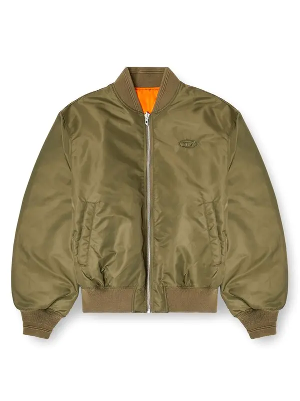 DIESEL® Reversible Zip-up Nylon Bomber Jacket - Blu