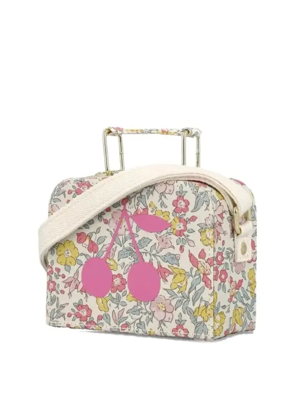 Bonpoint Floral Print Cherry Motif Mini Top Handle Bag