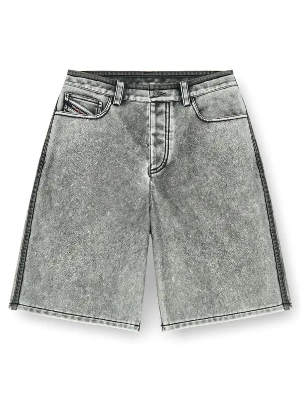 DIESEL® 5-pocket Bermuda Shorts With Faded Denim Effect - Grigio