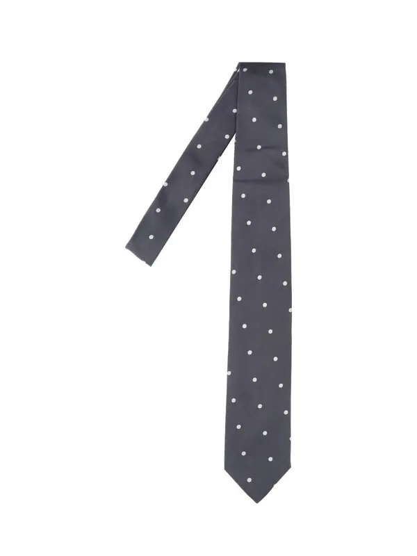 LARDINI Silk Tie Textured Finish - Grey