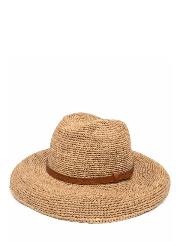 IBELIV Straw Sun Hat With Curved Brim - Ecru