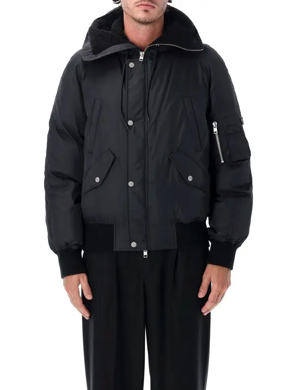 MAISON MARGIELA Hooded Quilted Bomber Jacket - Nero