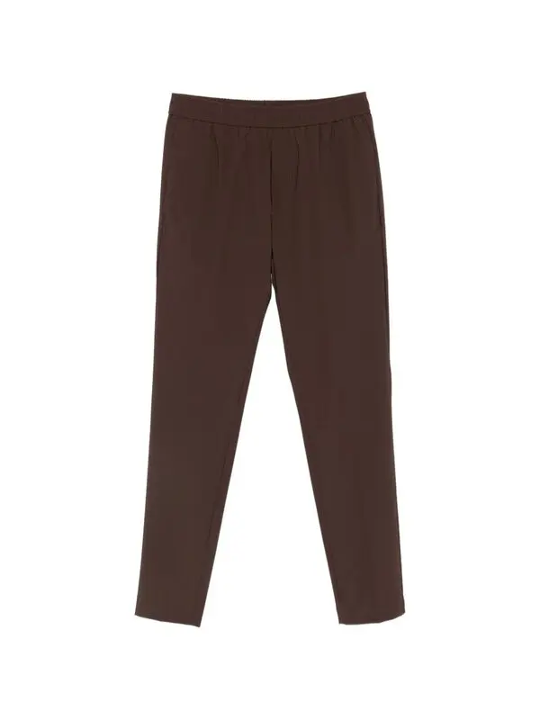 PMDS PREMIUM MOOD DENIM SUPERIOR Sophisticated Waistband Trousers With Tonal Stitching - Brown