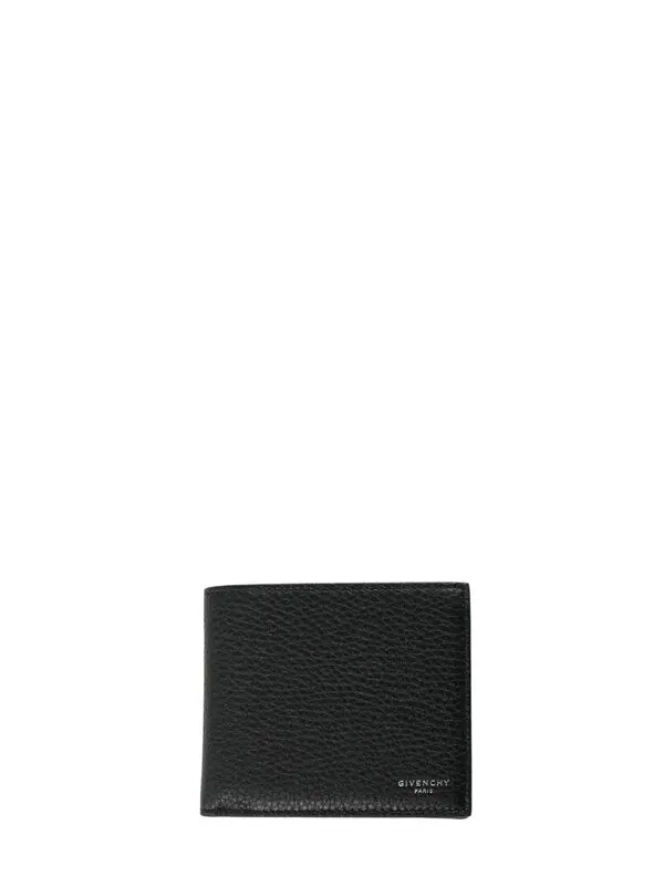 Givenchy Calf Leather Wallet With Printed Logo, Coin Pocket & Card Slots - Black