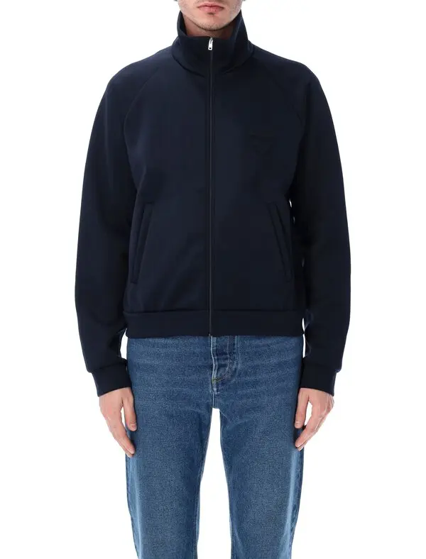 Prada Minimal Slim-fit Technical Fabric Jacket With Stand-up Collar