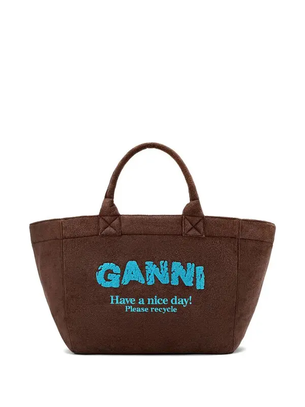 GANNI Reversible Mini Tote Bag - Marrone