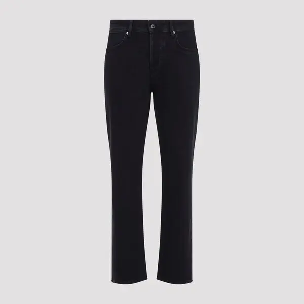 Stone Island Regular Fit Straight Leg Cotton Stretch Trousers - Black