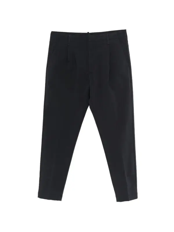 DONDUP Tailored Cotton Blend Trousers - Navy