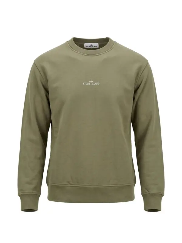 Stone Island Stonewashed Cotton Crewneck Sweater For - Verde