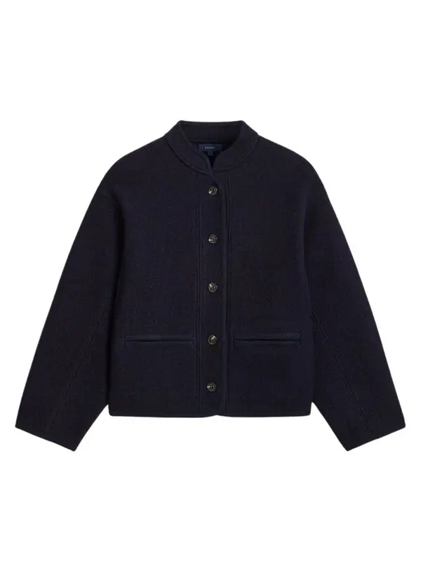 Soeur 100% Virgin Wool Coat - Navy