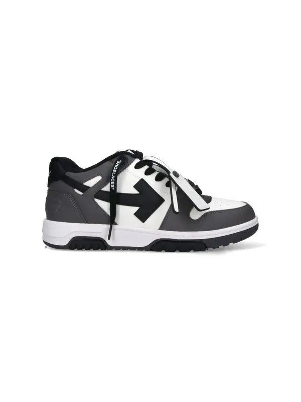 Off-White Bovine Leather & Recycled Lining Sneakers - Grey