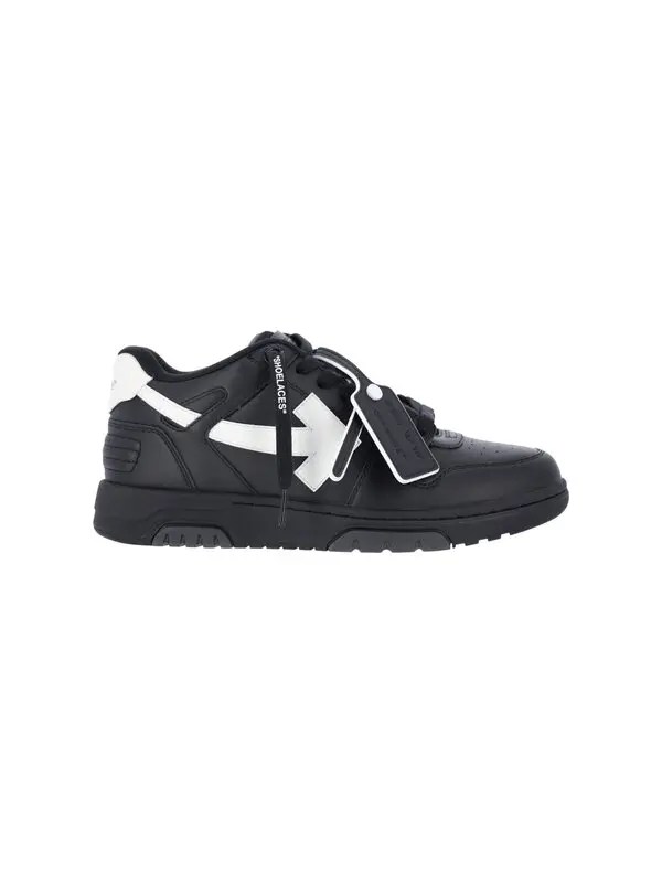 Off-White Leather Low-top Sneakers With Recycled Accents - Black