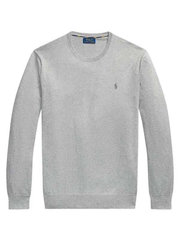 Ralph Lauren Classic Cotton Crewneck Sweater - Grey