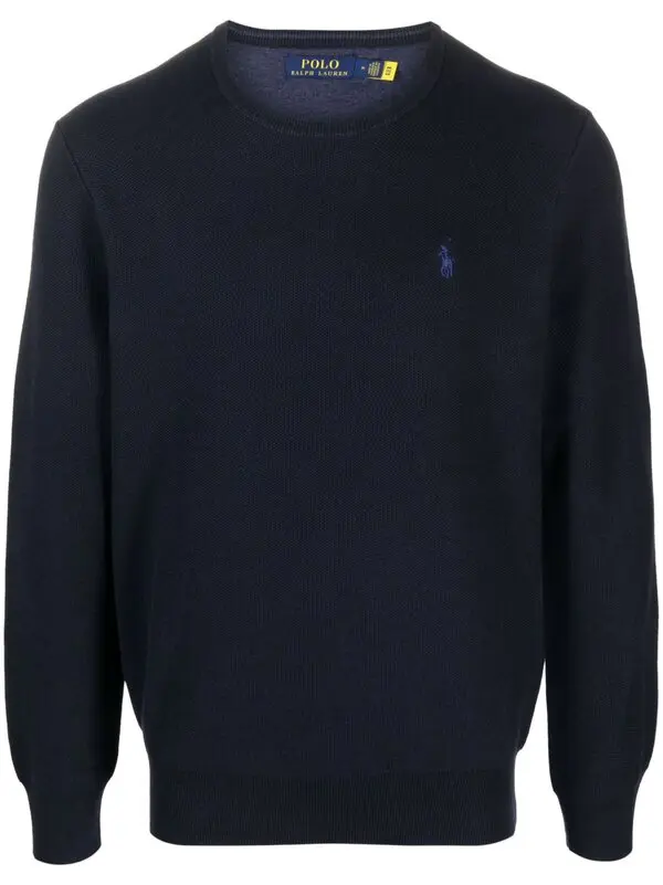 Ralph Lauren Crew Neck Cotton Sweater - Navy