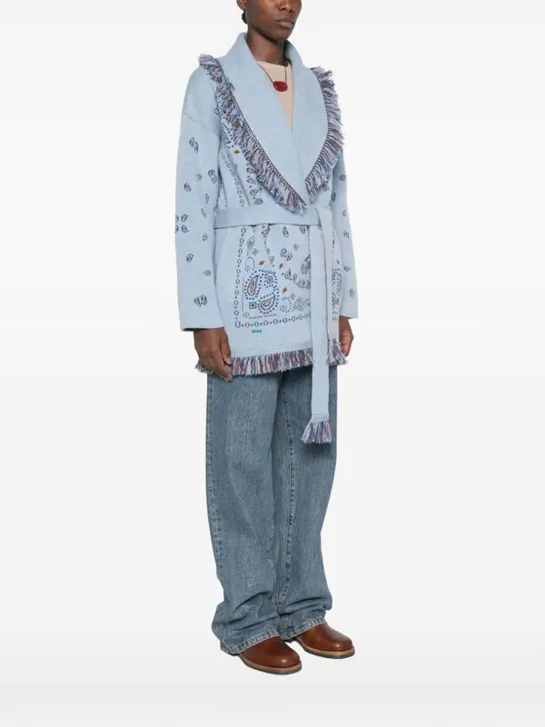 Alanui Bandana Paisley Intarsia Cashmere Cardigan