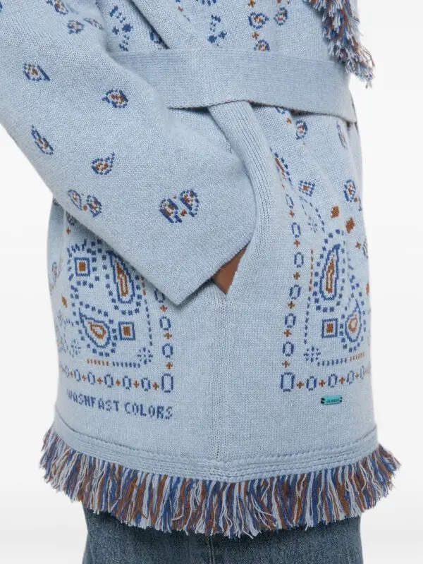 Alanui Bandana Paisley Intarsia Cashmere Cardigan