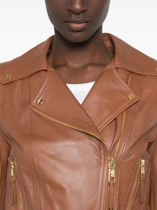 Elisabetta Franchi Leather Biker Jacket