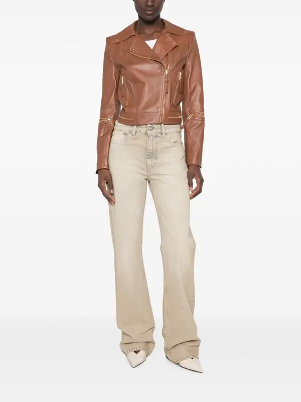 Elisabetta Franchi Leather Biker Jacket