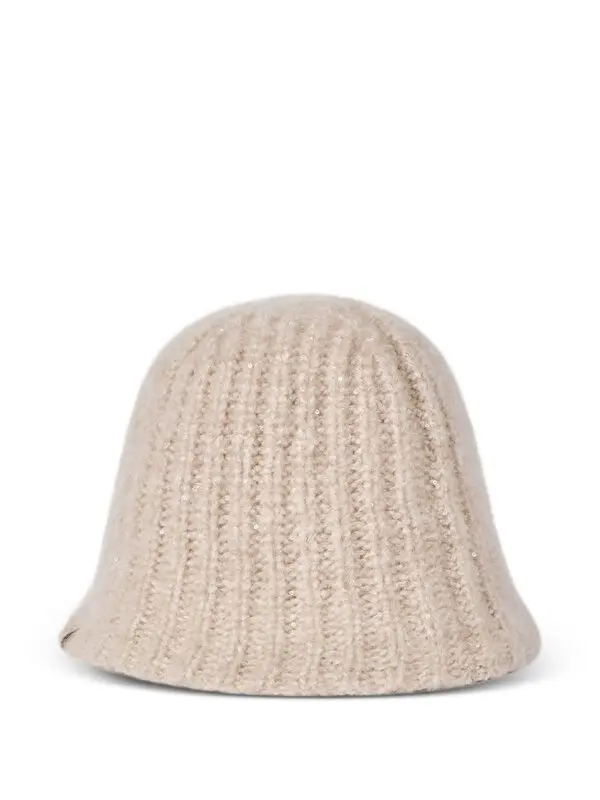 Brunello Cucinelli Cashmere Knit Bucket Hat - Beige