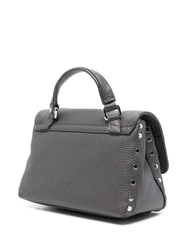 ZANELLATO Postina Daily Baby Leather Handbag With Turn Lock Closure - Grey