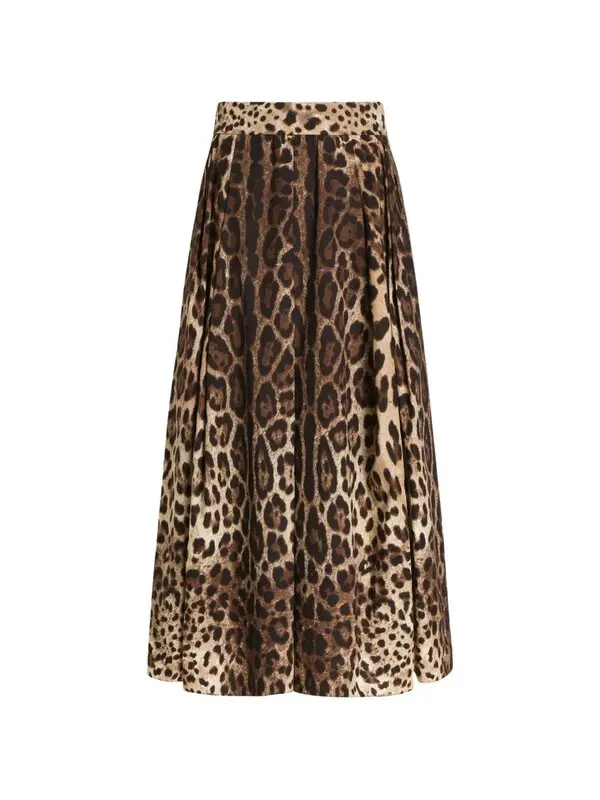 Dolce & Gabbana Leopard Print Midi Skirt