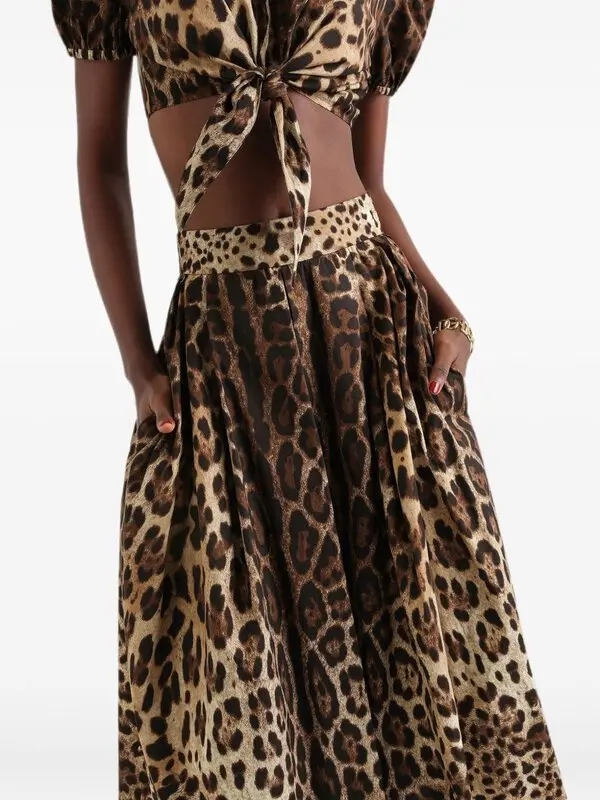 Dolce & Gabbana Leopard Print Midi Skirt