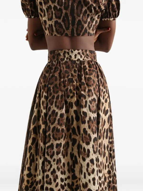 Dolce & Gabbana Leopard Print Midi Skirt